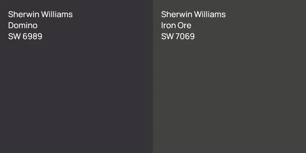 Sherwin Williams Domino vs. Sherwin Williams Iron Ore comparison
