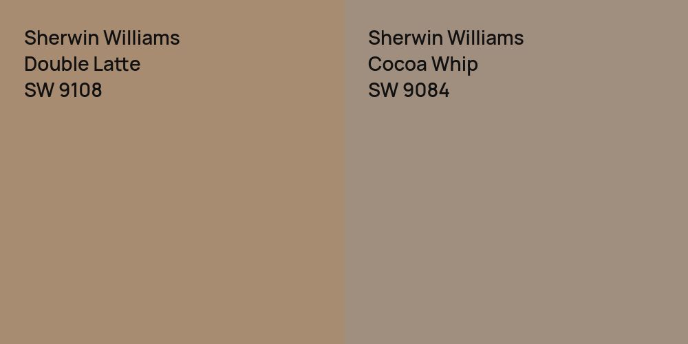 Sherwin Williams Double Latte vs. Sherwin Williams Cocoa Whip comparison