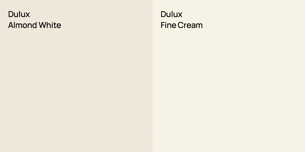Dulux Almond White vs. Dulux Fine Cream comparison