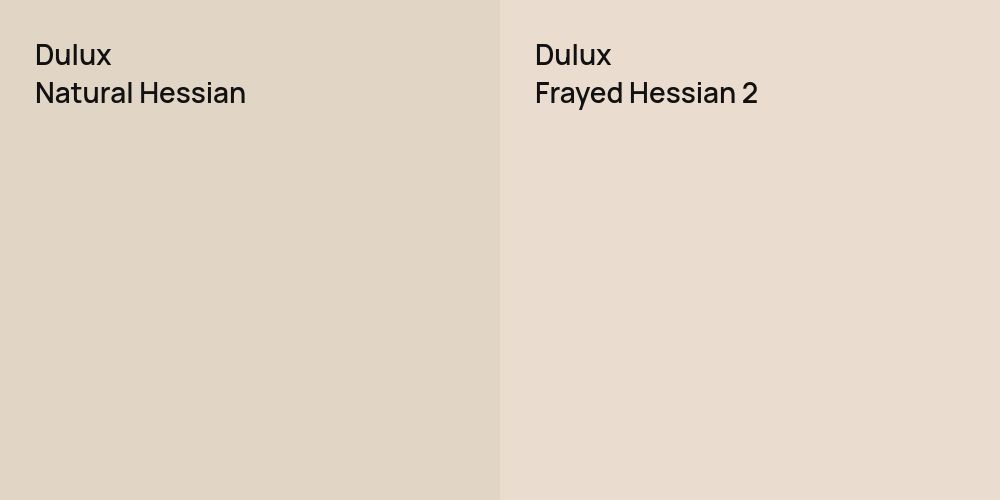 Dulux Natural Hessian vs. Dulux Frayed Hessian 2 comparison