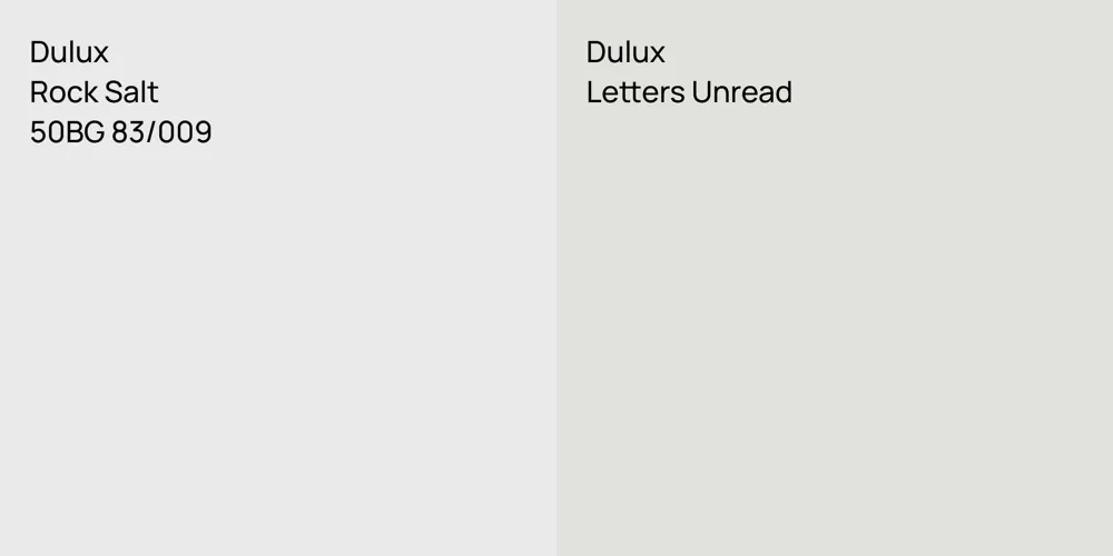 Dulux Rock Salt vs. Dulux Letters Unread comparison