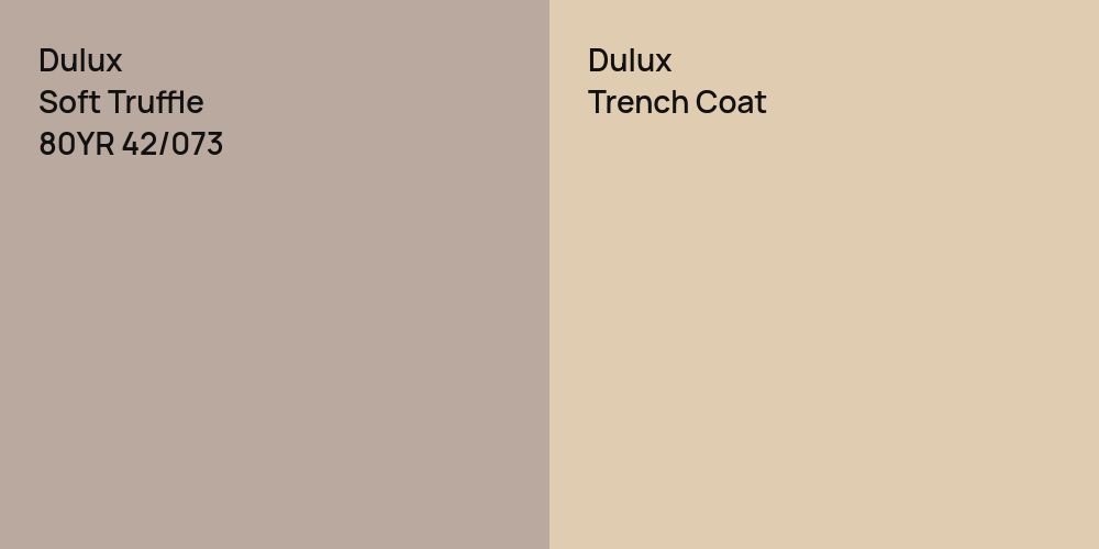 Dulux Soft Truffle vs. Dulux Trench Coat comparison