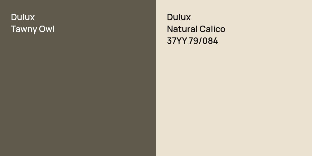 Dulux Tawny Owl vs. Dulux Natural Calico comparison