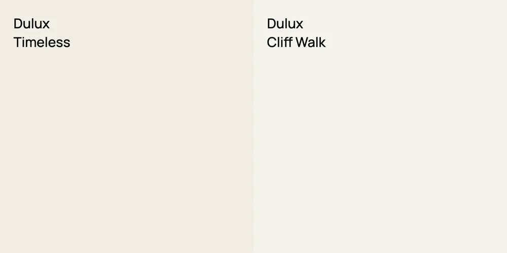 Dulux Timeless vs. Dulux Cliff Walk comparison