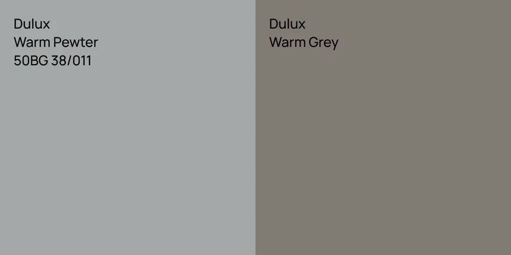 Dulux Warm Pewter vs. Dulux Warm Grey comparison