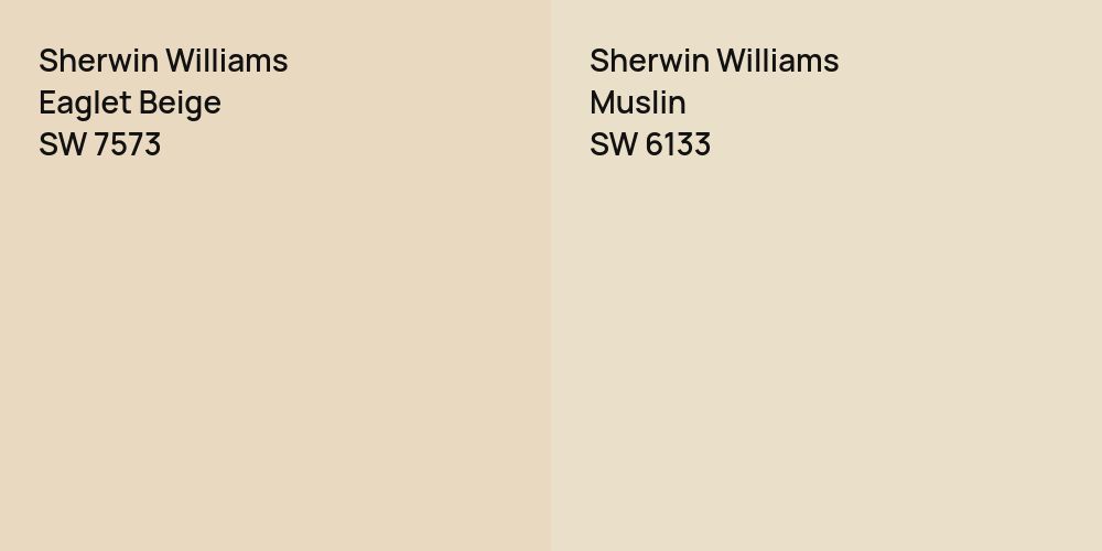 Sherwin Williams Eaglet Beige vs. Sherwin Williams Muslin comparison