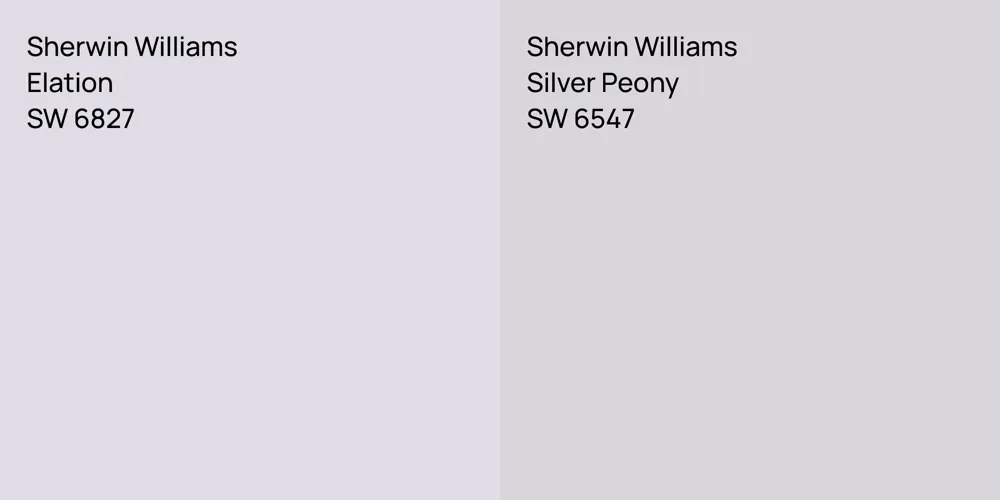 Sherwin Williams Elation vs. Sherwin Williams Silver Peony comparison