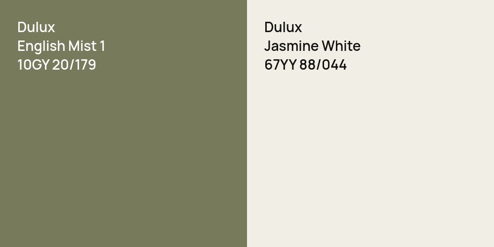 Dulux English Mist 1 vs. Dulux Jasmine White comparison