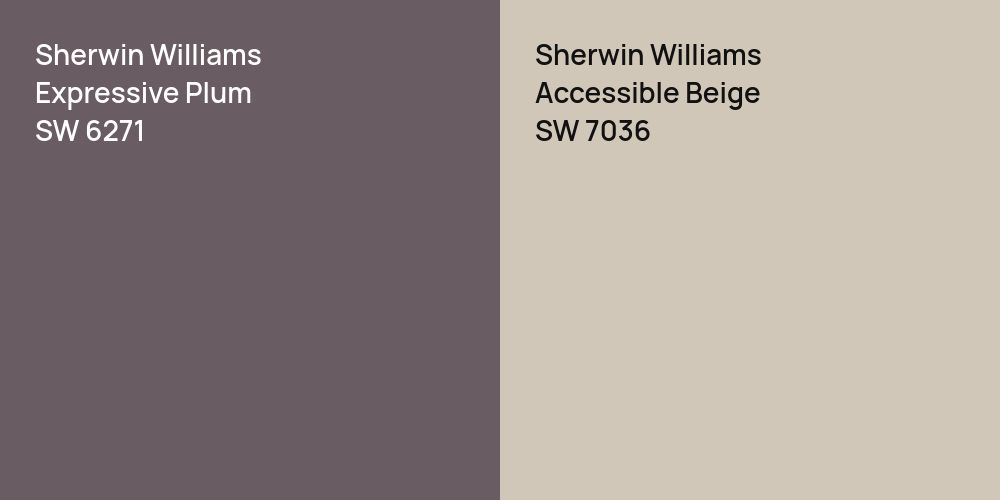 Sherwin Williams Expressive Plum vs. Sherwin Williams Accessible Beige ...
