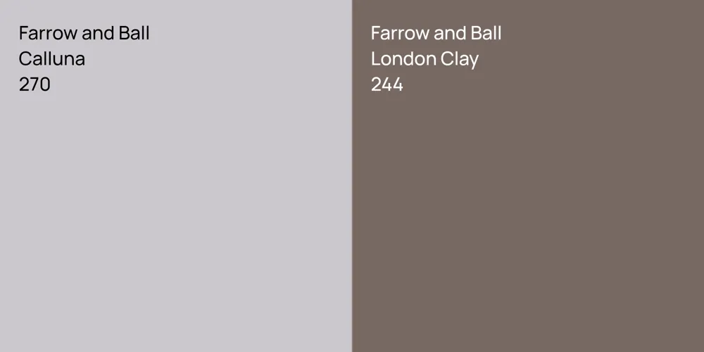 Farrow and Ball Calluna vs. Farrow and Ball London Clay comparison