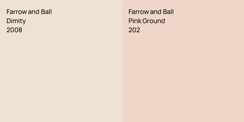 Farrow and Ball Dimity vs. Farrow and Ball Pink Ground comparison