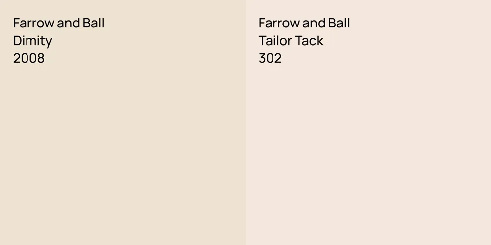 Farrow and Ball Dimity vs. Farrow and Ball Tailor Tack comparison
