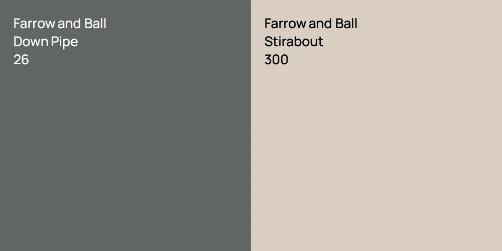 Farrow and Ball Down Pipe vs. Farrow and Ball Stirabout comparison