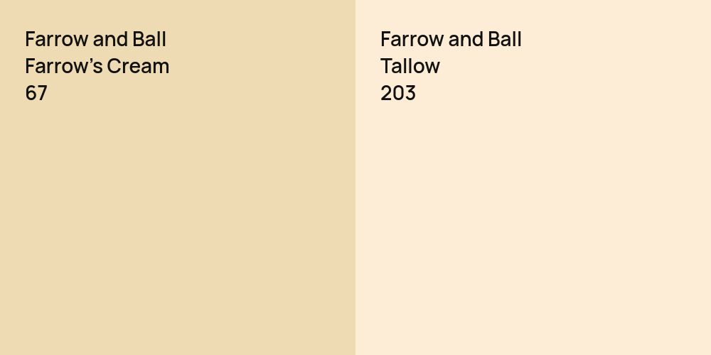Farrow and Ball Farrow's Cream vs. Farrow and Ball Tallow comparison