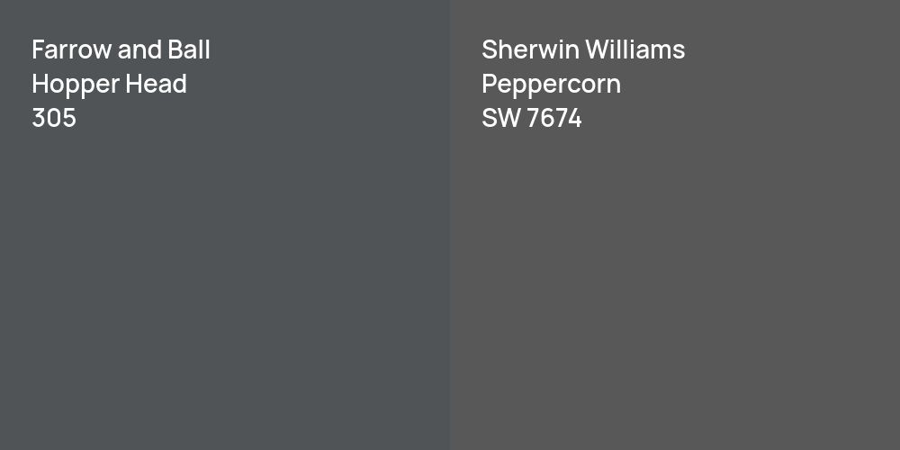Farrow and Ball Hopper Head vs. Sherwin Williams Peppercorn comparison