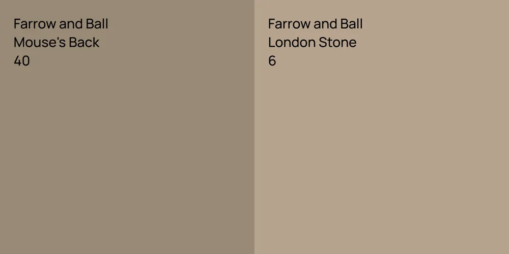 Farrow and Ball Mouse's Back vs. Farrow and Ball London Stone comparison