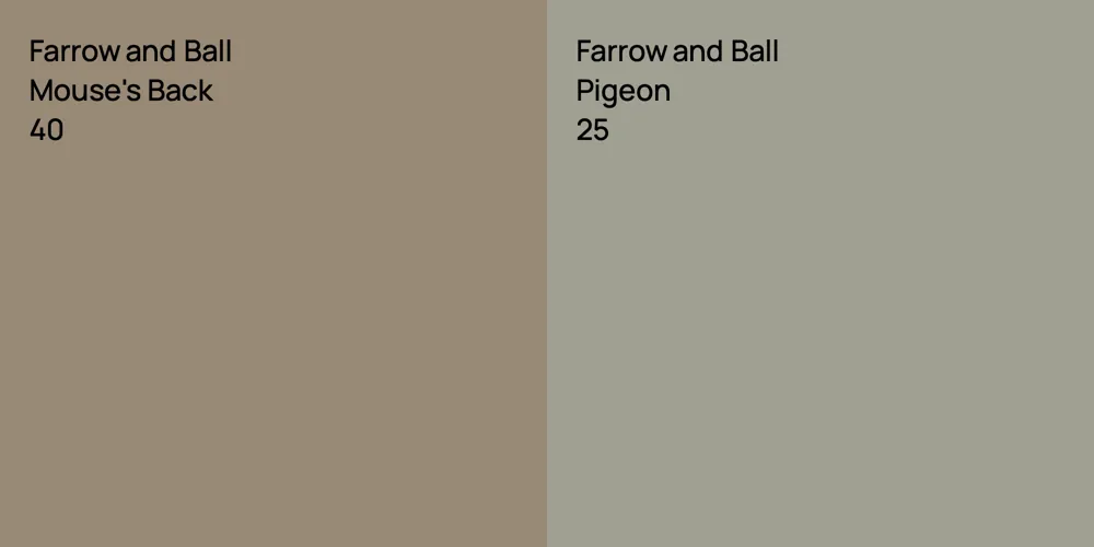 Farrow and Ball Mouse's Back vs. Farrow and Ball Pigeon comparison