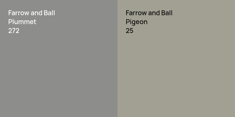 Farrow and Ball Plummet vs. Farrow and Ball Pigeon comparison