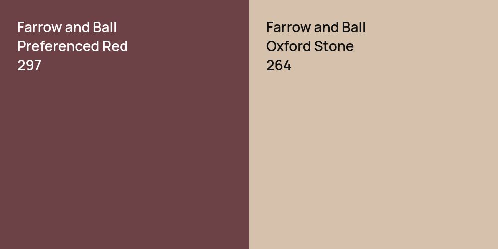 Farrow and Ball Preferenced Red vs. Farrow and Ball Oxford Stone comparison