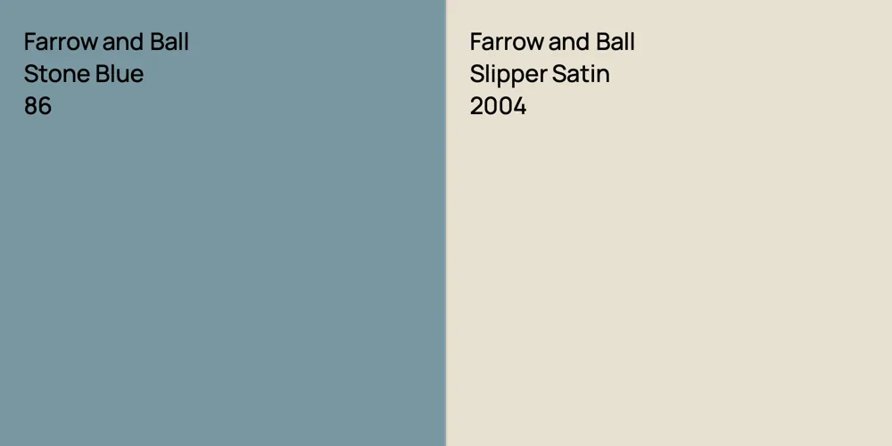 Farrow and Ball Stone Blue vs. Farrow and Ball Slipper Satin comparison