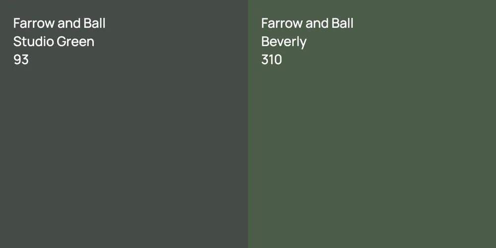 Farrow and Ball Studio Green vs. Farrow and Ball Beverly comparison