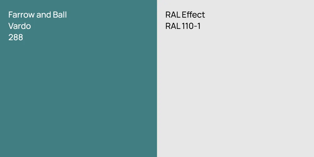 Farrow and Ball Vardo vs. RAL Effect RAL 110-1 comparison