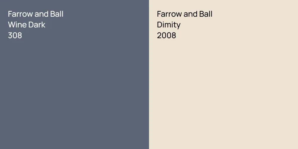 Farrow and Ball Wine Dark vs. Farrow and Ball Dimity comparison