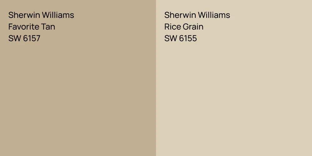 Sherwin Williams Favorite Tan vs. Sherwin Williams Rice Grain comparison