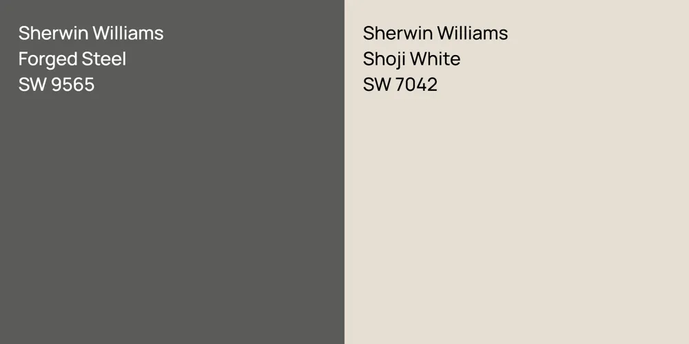 Sherwin Williams Forged Steel vs. Sherwin Williams Shoji White comparison