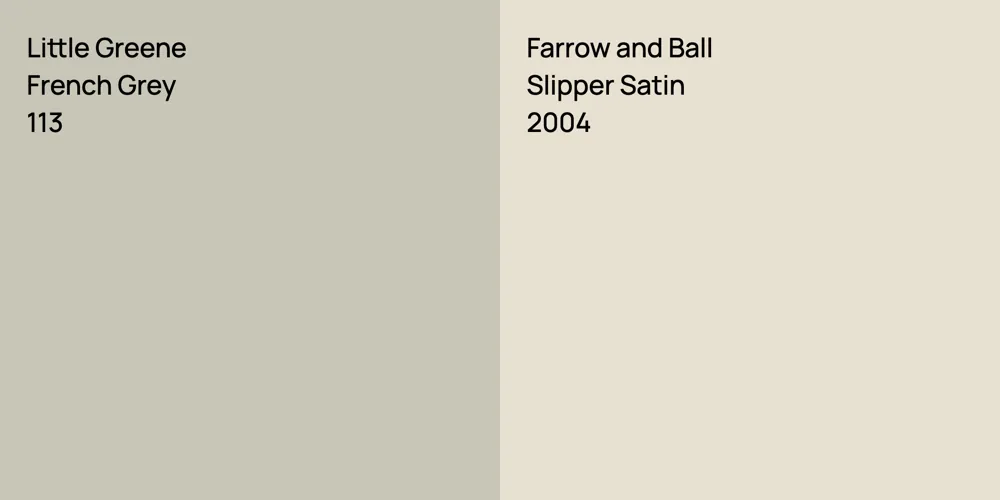 Little Greene French Grey vs. Farrow and Ball Slipper Satin comparison