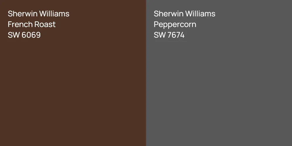 Sherwin Williams French Roast vs. Sherwin Williams Peppercorn comparison