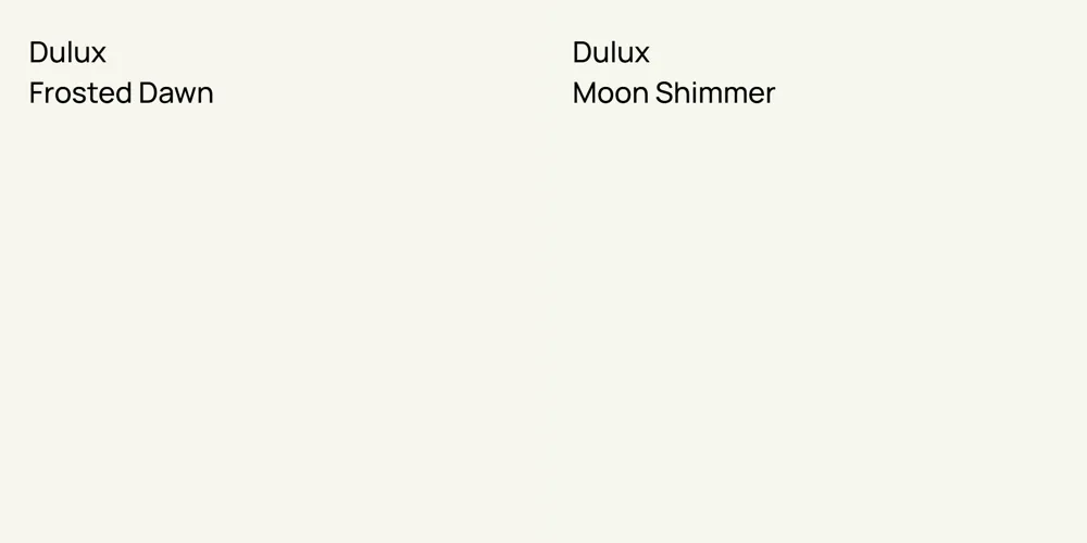 Dulux Frosted Dawn vs. Dulux Moon Shimmer comparison