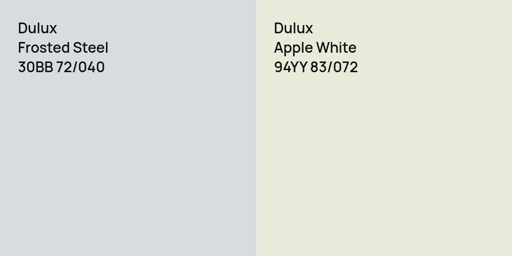 Dulux Frosted Steel vs. Dulux Apple White comparison
