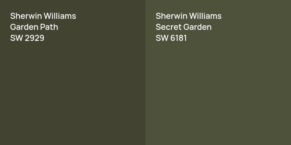 Sherwin Williams Garden Path vs. Sherwin Williams Secret Garden comparison