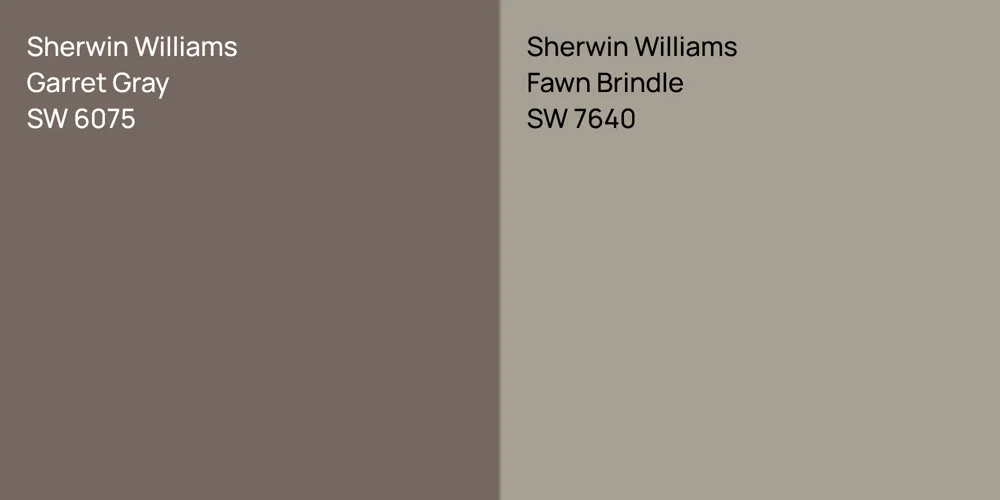 Sherwin Williams Garret Gray vs. Sherwin Williams Fawn Brindle comparison