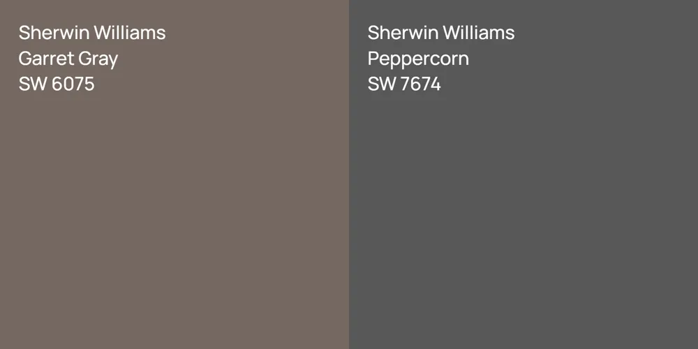 Sherwin Williams Garret Gray vs. Sherwin Williams Peppercorn comparison