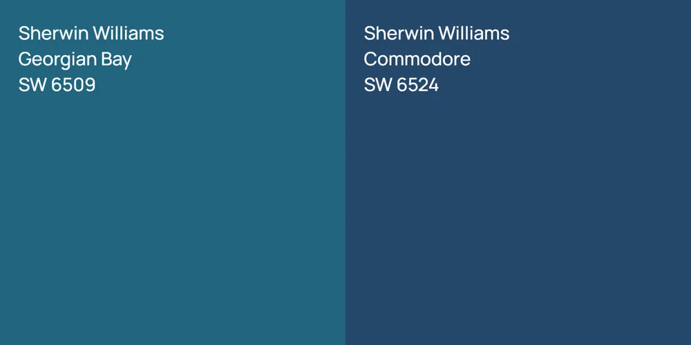 Sherwin Williams Georgian Bay vs. Sherwin Williams Commodore comparison