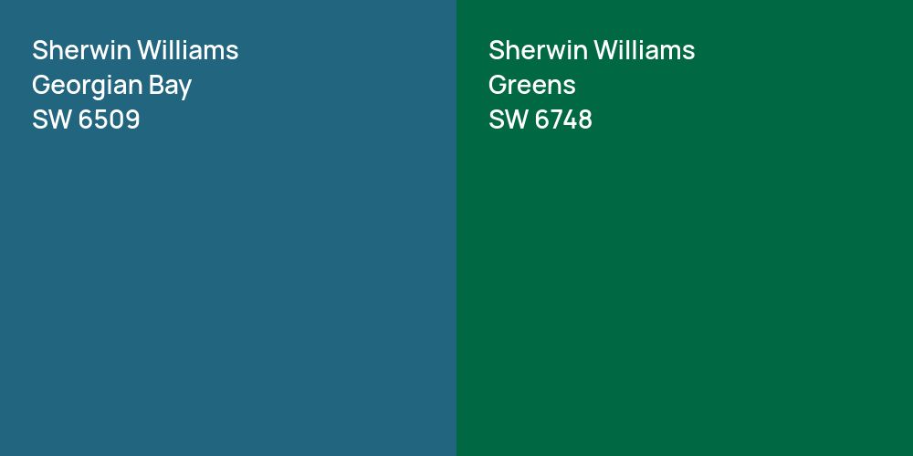 Sherwin Williams Georgian Bay vs. Sherwin Williams Greens comparison