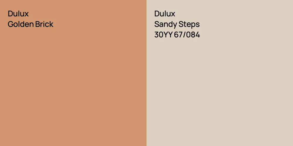 Dulux Golden Brick vs. Dulux Sandy Steps comparison