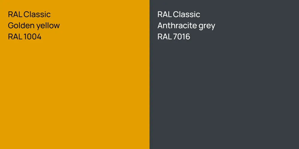 RAL Classic Golden yellow vs. RAL Classic Anthracite grey comparison