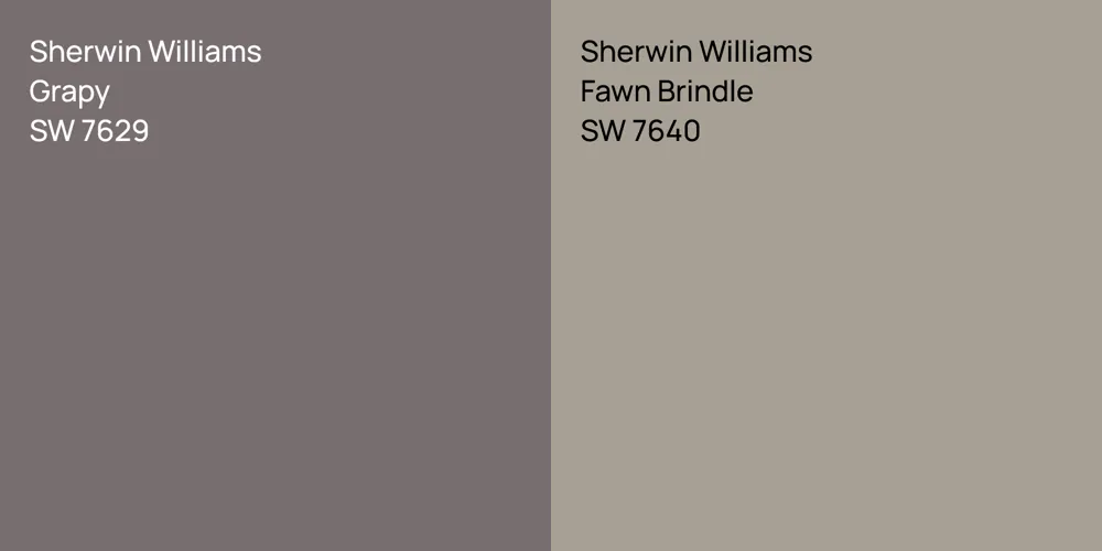 Sherwin Williams Grapy vs. Sherwin Williams Fawn Brindle comparison