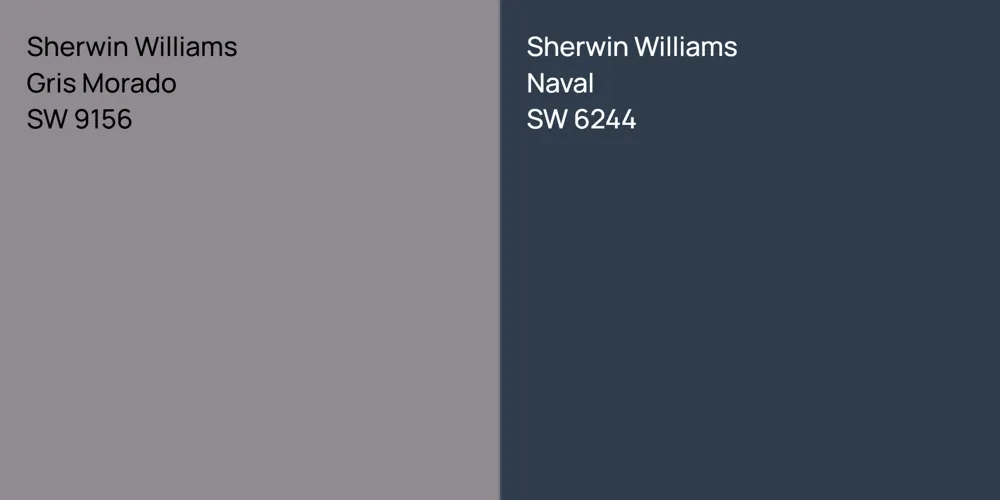 Sherwin Williams Gris Morado vs. Sherwin Williams Naval comparison