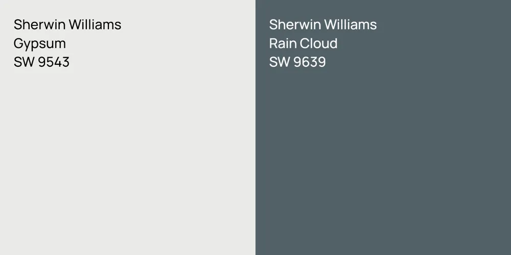 Sherwin Williams Gypsum vs. Sherwin Williams Rain Cloud comparison