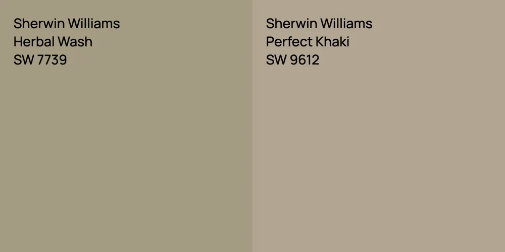 Sherwin Williams Herbal Wash vs. Sherwin Williams Perfect Khaki comparison