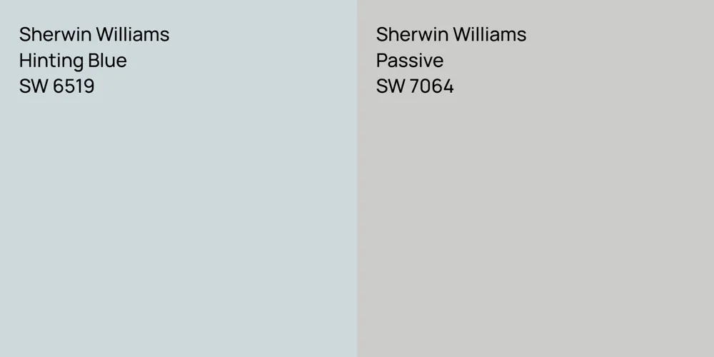 Sherwin Williams Hinting Blue vs. Sherwin Williams Passive comparison