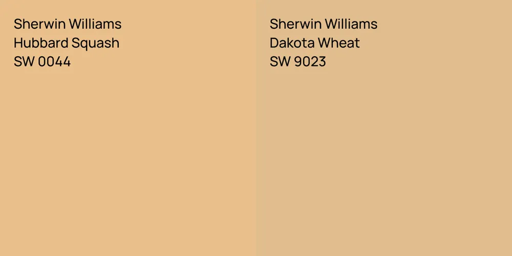 Sherwin Williams Hubbard Squash vs. Sherwin Williams Dakota Wheat ...