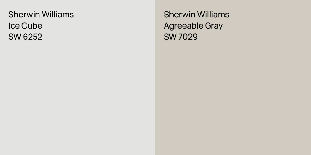 Sherwin Williams Ice Cube vs. Sherwin Williams Agreeable Gray comparison