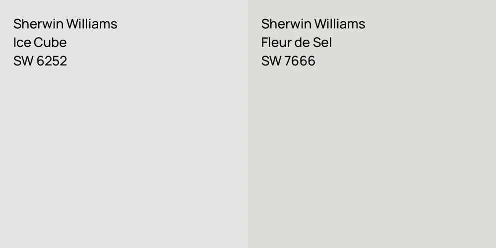 Sherwin Williams Ice Cube vs. Sherwin Williams Fleur de Sel comparison