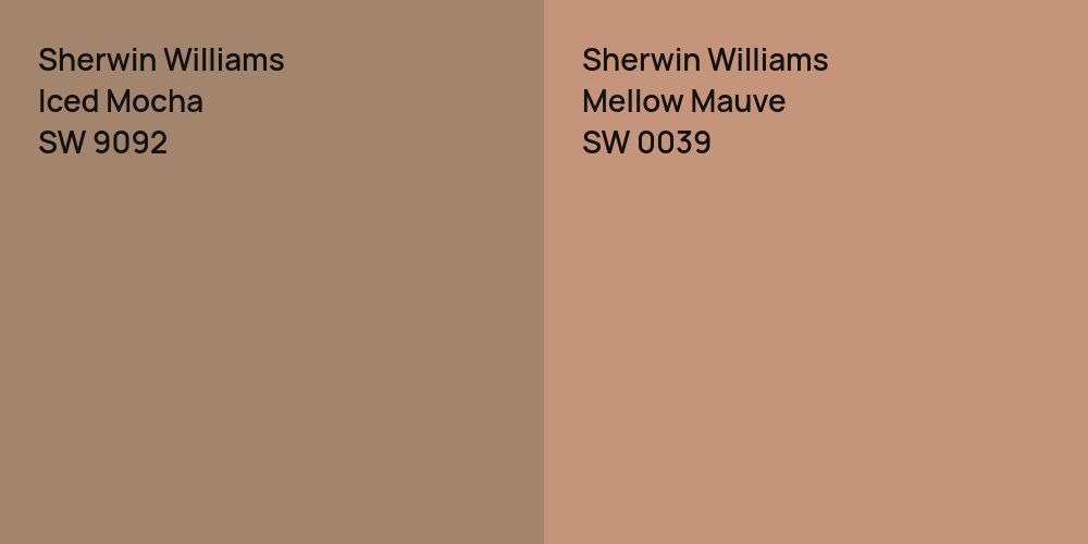 Sherwin Williams Iced Mocha vs. Sherwin Williams Mellow Mauve comparison