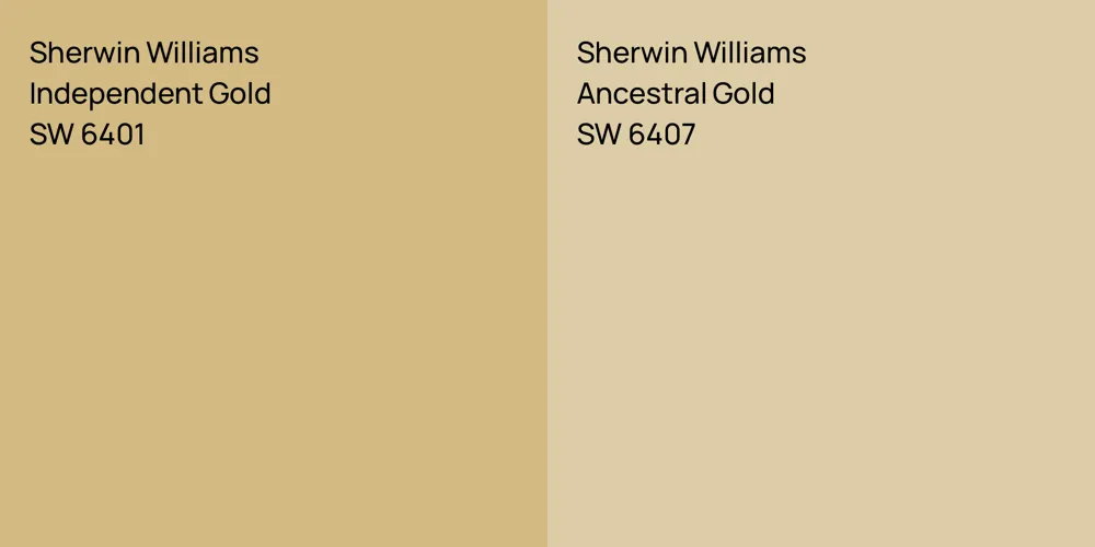 Sherwin Williams Independent Gold vs. Sherwin Williams Ancestral Gold ...